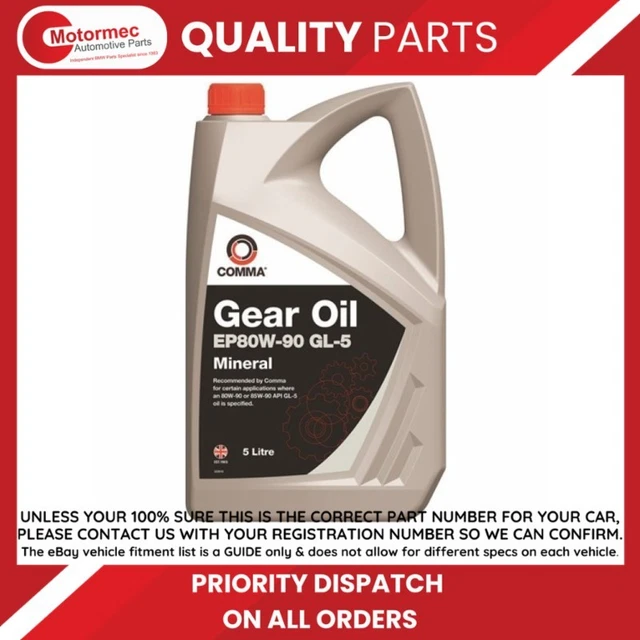 COMMA EP80905L EP80W-90 GL-5 Gear Oil - 5 Litre £24.99 - PicClick UK