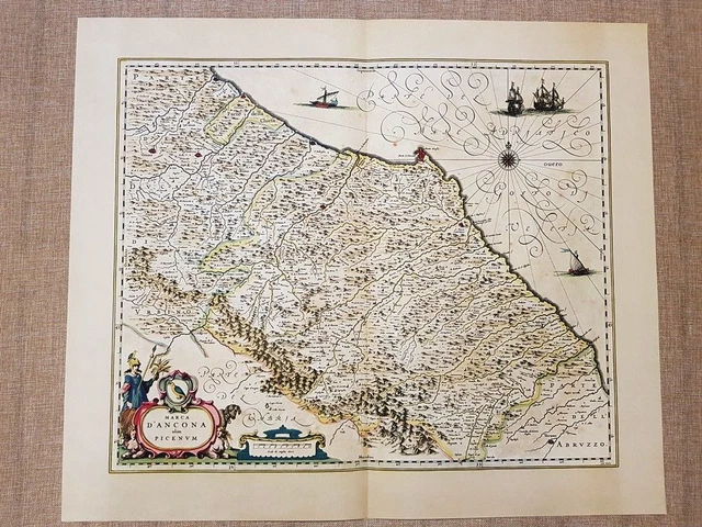 MAP MAP MARCA d'Ancona olim Picenum year 1640 Joan Blaeu Reprint £27.20 ...