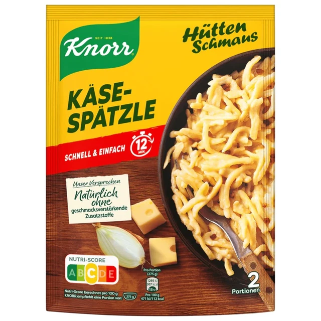 KNORR KASE SPATZLE ready meal: German Spaetzle with cheese 2 servings ...