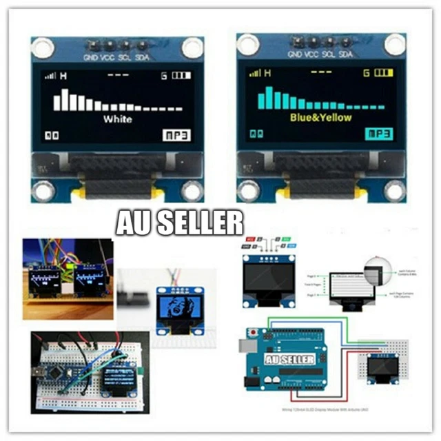 OLED DISPLAY 1.3& inch 128x64 I2C IIC SH1106 Arduino Uno Mega 2560 ...