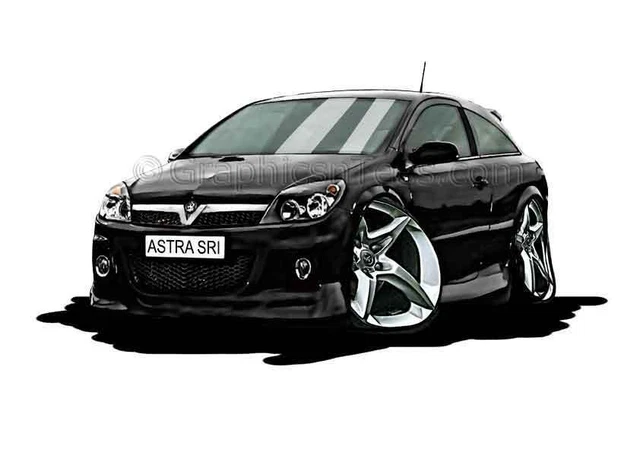 MK5 ASTRA H SRI Black Caricature Car Cartoon A4 Print £11.99 - PicClick UK
