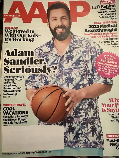 AARP MAGAZINE ~ October-November 2022 - Adam Sandler - Seriously? £1.51 ...