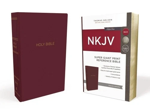 THOMAS NELSON NKJV Holy Bible, Super Giant Print Reference Bible, Bu (Paperback) £33.40 ...