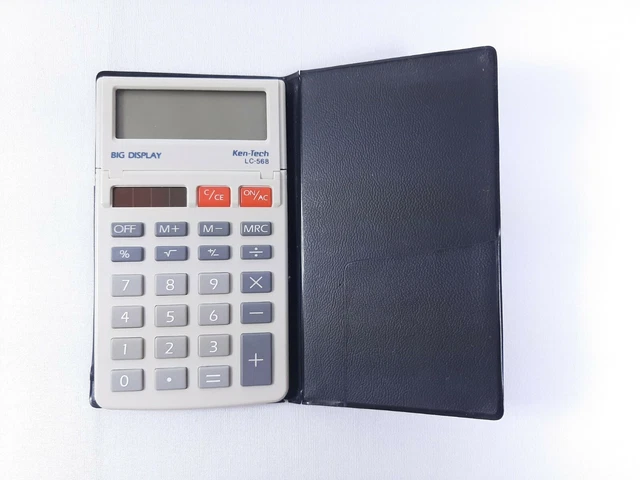 RARE VINTAGE KEN-TECH LC-568 Solar Big Display Calculator - Works $9.99 ...