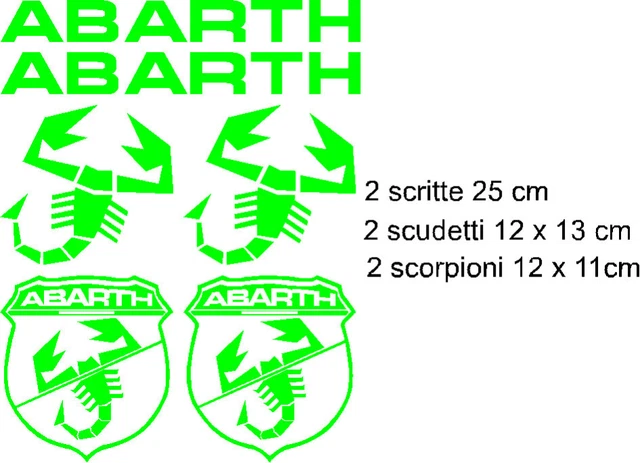 KIT ADESIVI ABARTH scorpione stemma logo scritta fiat 500 595 GRIGIO SCURO EUR 12,90 - PicClick IT