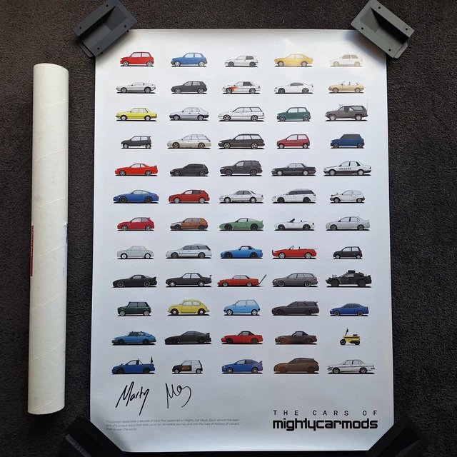 MIGHTY CAR MODS Signed Poster "The Cars of Mighty Car Mods " MCM $120. ...