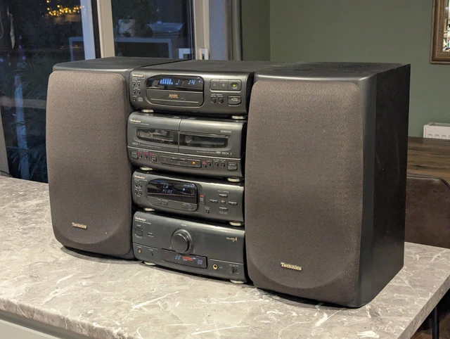 TECHNICS STACK SYSTEM Hi-Fi Stereo (CD, Tape, Amp, Tuner) 1990s Vintage ...