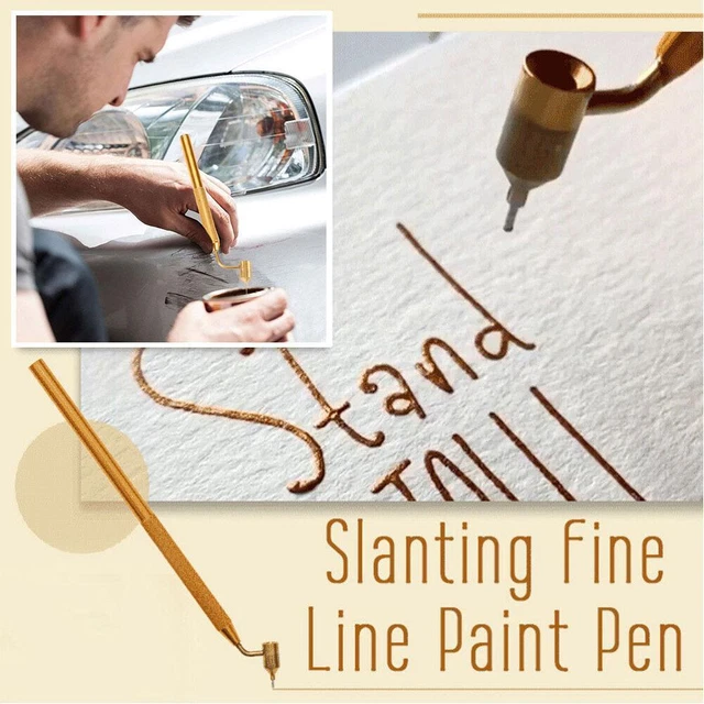 SLANTING FINE-LINE PAINT Fluid Writer Pen Thin Line Set Applicator ...