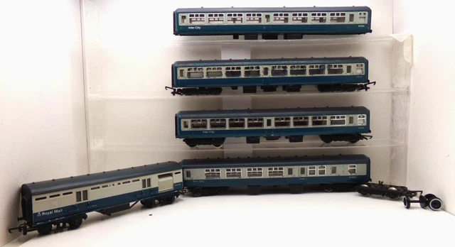5 X HORNBY/TRI-ANG OO GAUGE BLUE/GREY COACHES(JCP029) £10.78 - PicClick UK