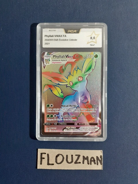 CARTE POKÉMON PHYLLALI VMAX FA 204/203 Evolution Celeste PCA 9,5 Neuve ...