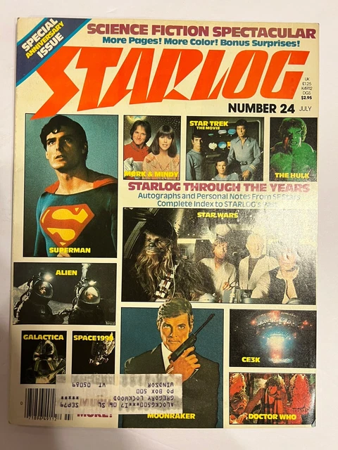 VTG. STARLOG #24 July 1979-Superman-Moonraker-Hulk-Star Wars-Trek-Alien ...