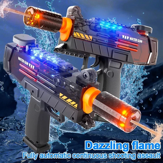 POWERFUL ELECTRIC WATER Gun with LED Lights Automatic Burst Water Gun ...