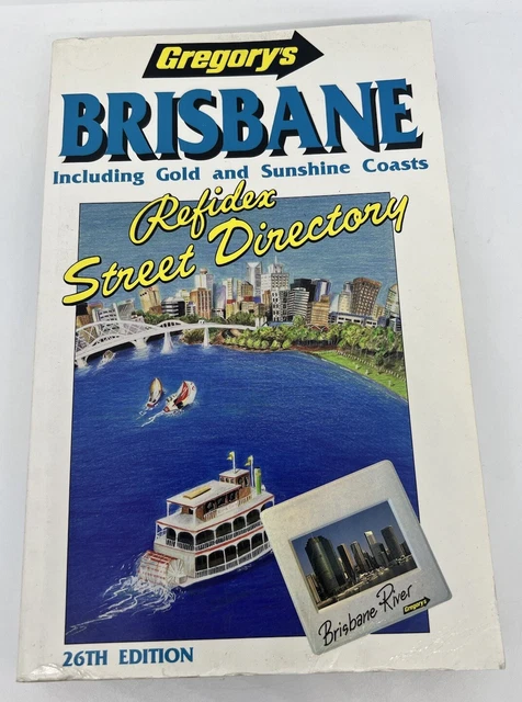 GREGORY'S BRISBANE 1992 Street Directory 26th Ed., Vintage Hardcover. Good Cond. $38.99 ...