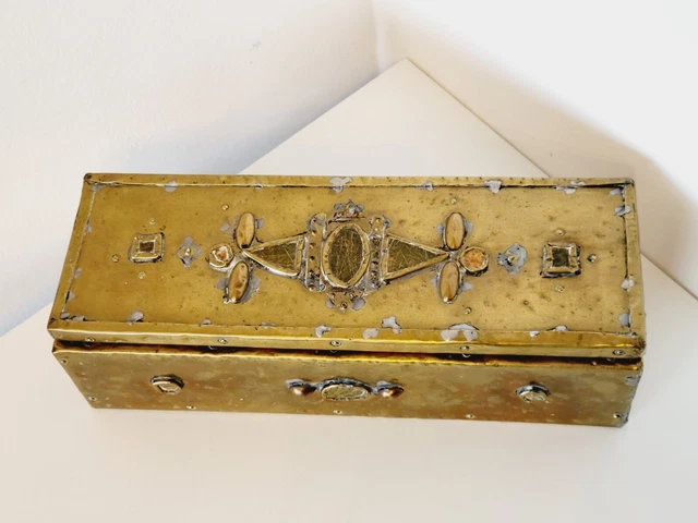 BOÎTE EN BOIS et métal avec inclusions art brut brutaliste EUR 120,00 ...