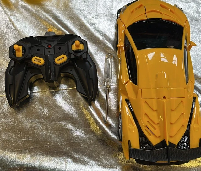 TRANSFORMING REMOTE CONTROL Car Toy For Kids 360° Rotating Yellow ...