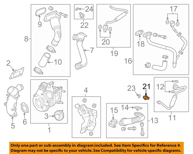 GM OEM 14-26 ATS Engine Turbocharger Components-Oil Feed Tube Washer ...