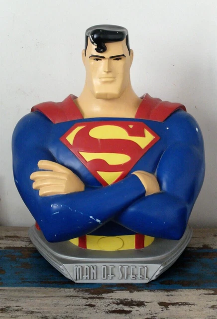 LARGE SUPERMAN RESIN bust. Warner Brothers studio store circa 1997 £86. ...