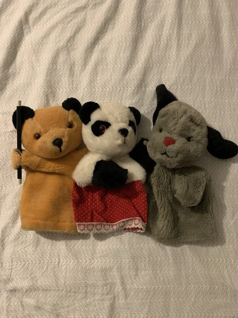 VINTAGE SOOTY & Co. hand puppets: Sooty (with magic wand), Sweep & Soo ...