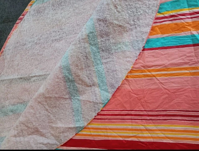 TABLECLOTH ROUND 70& Indoor Outdoor Stirpes Colorful Festive Summer $19 ...