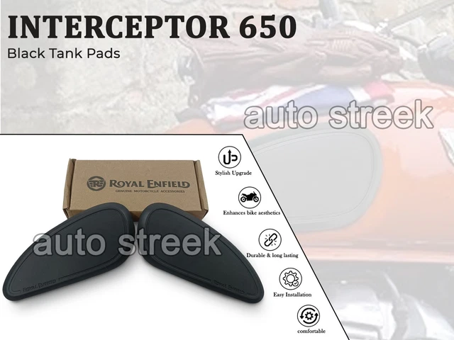 ORIGINAL ROYAL ENFIELD Interceptor 650 Tank Knie Polster Schwarz EUR 51 ...