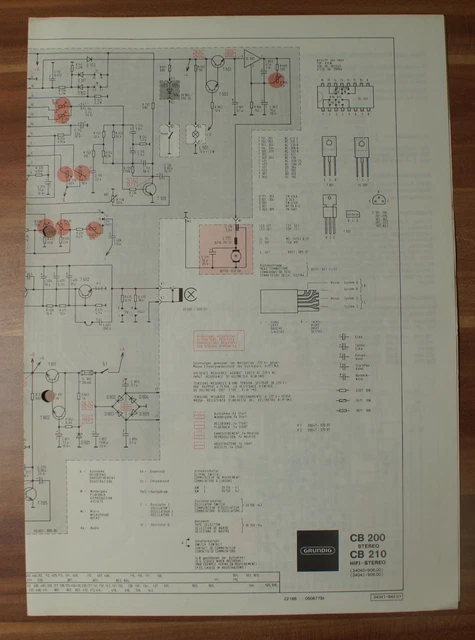 GRUNDIG CB200 CB210 HIFI quadro elettrico stereo schema elettrico EUR 3 ...