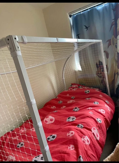 KIDS FOOTBALL GOAL Metal Post Football Bed Frame White £104.68 ...