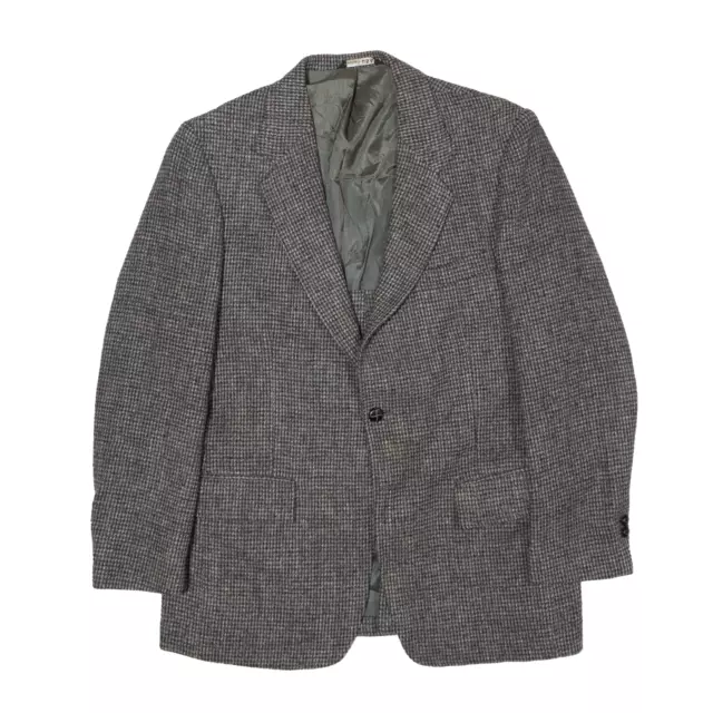 Vintage Harris Tweed Blazer Tweed Jacket Grey Wool 90s Mens S £27 99