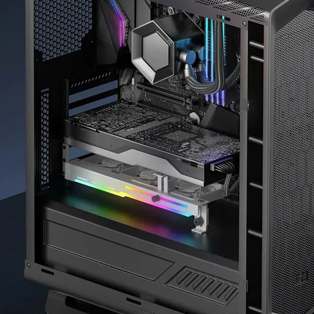 2 IN 1 Graphics Card Cooler ARGB Graphics Card Holder with 3x80mm Fans ...