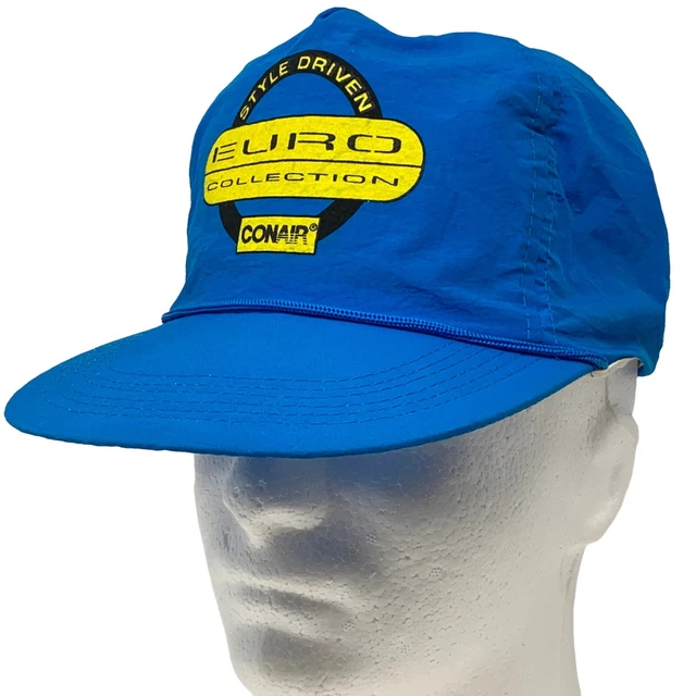 CONAIR EURO COLLECTION Vintage Baseball Cap Hat 90s Blue Hair Dryer ...