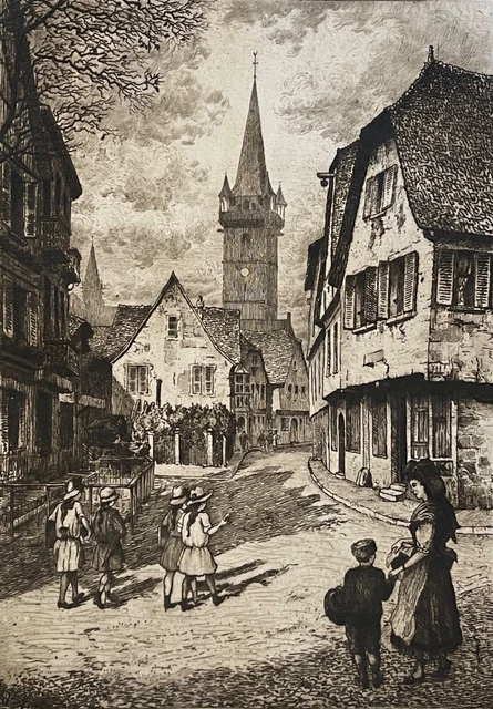 ALSACE OBERNAI VERS 1900 Bas-Rhin par Léon Desbuissons (1863-1944) EUR 69,00 - PicClick IT