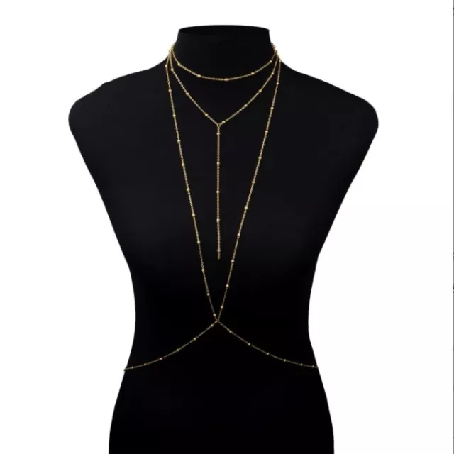 CORPS BRILLANT POMPON Birkini Chaîne de Ventre Perles Bijoux Strass ...