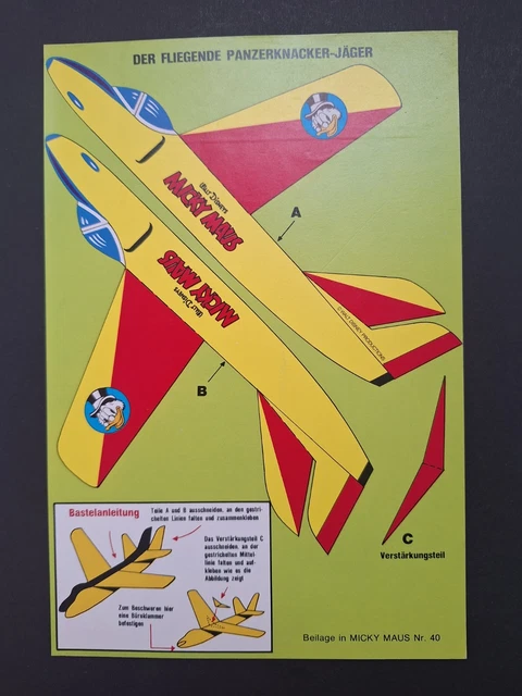 LOSE BEILAGE MICKY Maus 40 / 1973 Flugzeugbogen - Z 0-1/1 TOP! EUR 26 ...