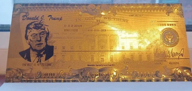 DONALD TRUMP 2024 Gold Bank Notes President MAGA Americana Patriot ...