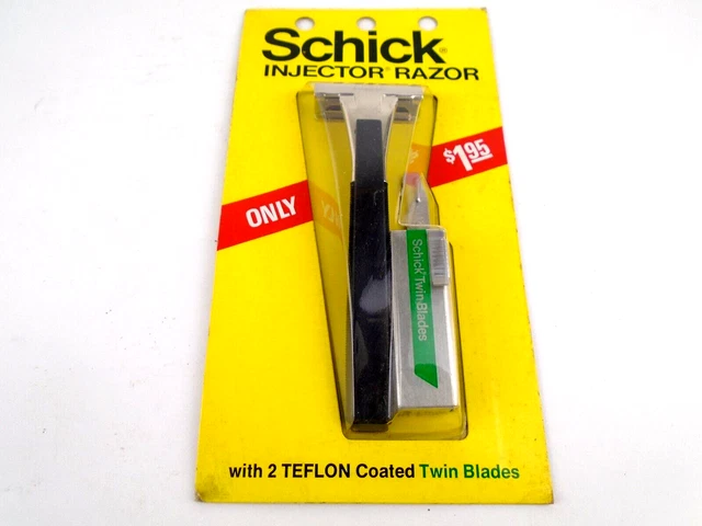 VINTAGE SCHICK INJECTOR Razor with 2 Teflon Coated Twin Blades New NOS ...