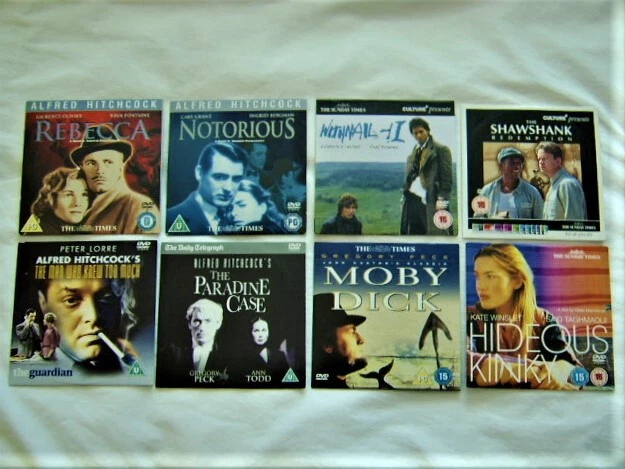 8X FILMS MIXED Collection of DVDs Hitchcock Shawshank Withnail Kinky ...