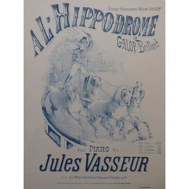 VASSEUR JULES A IPPODROMO Piano ca1880 EUR 41,63 - PicClick IT