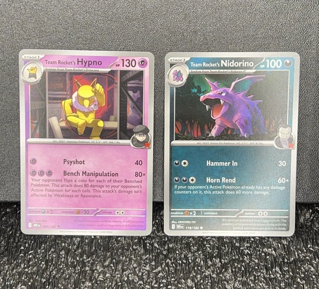 💯DESTINED RIVALS💯BUNDLE-TEAM ROCKET NIDORINO & HYPNO Pokemon Cards#118 ...