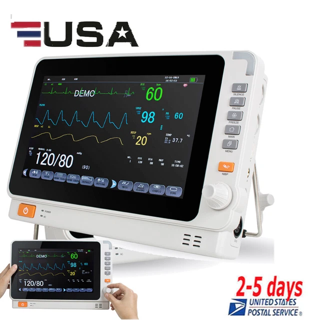 MULTI-PARAMETER MEDICAL PATIENT Monitor ICU Vital Signs ECG NIBP RESP ...