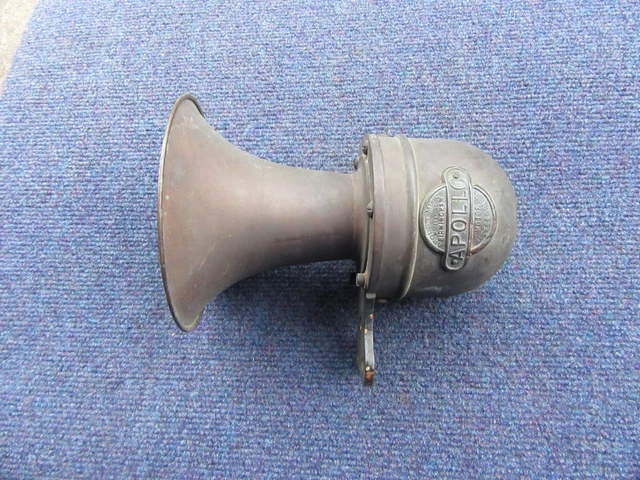 VINTAGE BRASS PRE War 12v APOLLO Horn By APOLLO Motor Co Birmingham ...