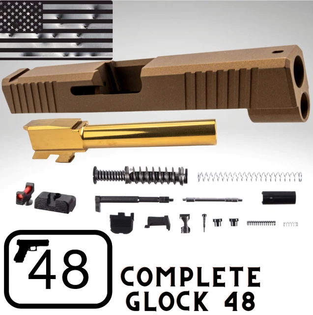 GLOCK 48 BRONZE Complete Slide Gen G48 G43X 9MM Polished Gold TiN ...