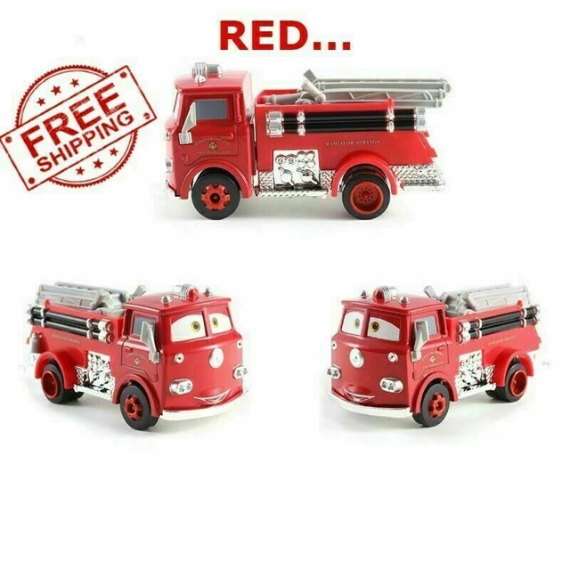 MATTEL DISNEY PIXAR Cars Red Fire Truck Metal 1:55 Diecast Toys Car ...