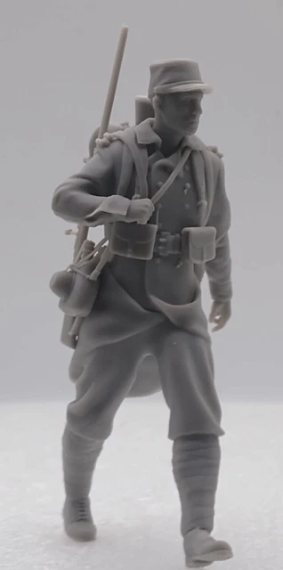 #21-1/16TH SCALE-SOLID RESIN-WW1 FRENCH SOLDIER WEARING HIS KEPI-FREE P ...