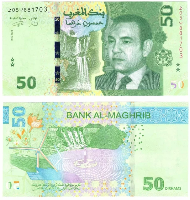 MAROC MOROCCO BILLET 50 DIRHAMS 2023 (2024) NOUVEAU NEW ROI Mohamad VI NEUF UNC EUR 0,49 ...