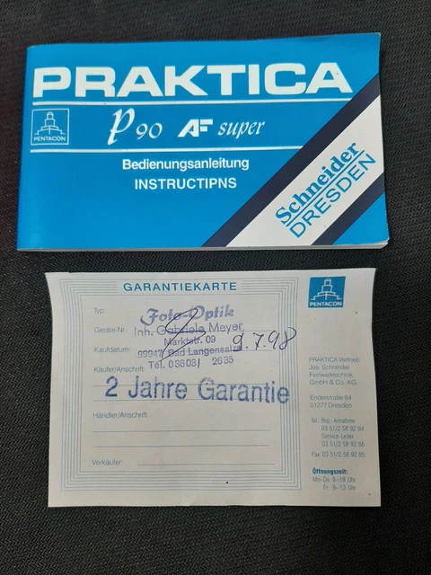 PRAKTICA P90 AF Super - Retro Kamera + Papiere / perfektes Sammlerstück ...