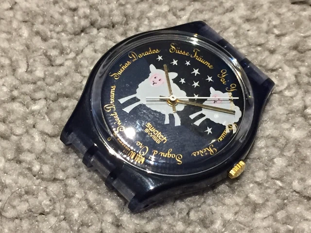 RARE VINTAGE SWATCH Gent "Black Sheep” Watch Gn150 Nom Working Dummy No ...