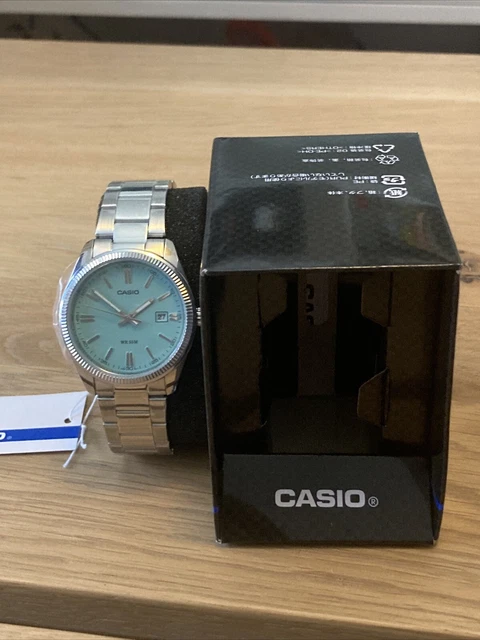 CASIO MTP-1302PD-2A2VEF 44MM Silver TIFFANY BLUE. IN HAND 🚚 £59.99 ...