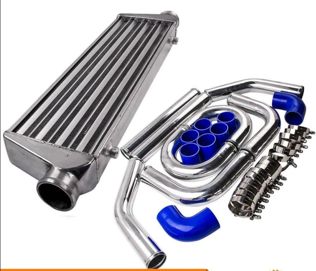 FMIC INTERCOOLER 550X140X65MM + Aluminium Piping Full Universal Upgrade ...