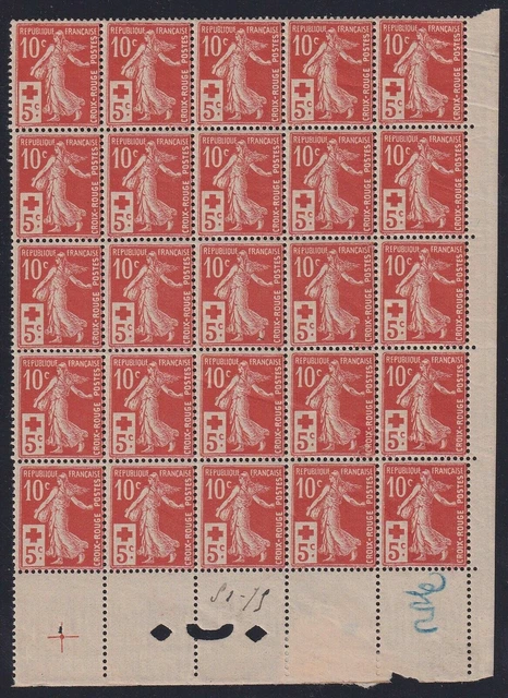FRANCE YVERT 147 "CROIX ROUGE SEMEUSE 10c+5c ROUGE 25 TIMBRES" NEUFS xx TB W201B EUR 579,95 ...