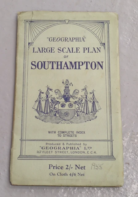 GEOGRAPHIA LARGE SCALE Plan Fold Out Map Southampton £6.95 - PicClick UK