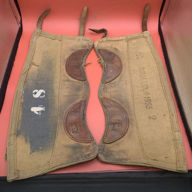 ORIGINAL BRITISH ARMY 37 Pattern Webbing Pair of Spats / Gaiters - WW2 ...